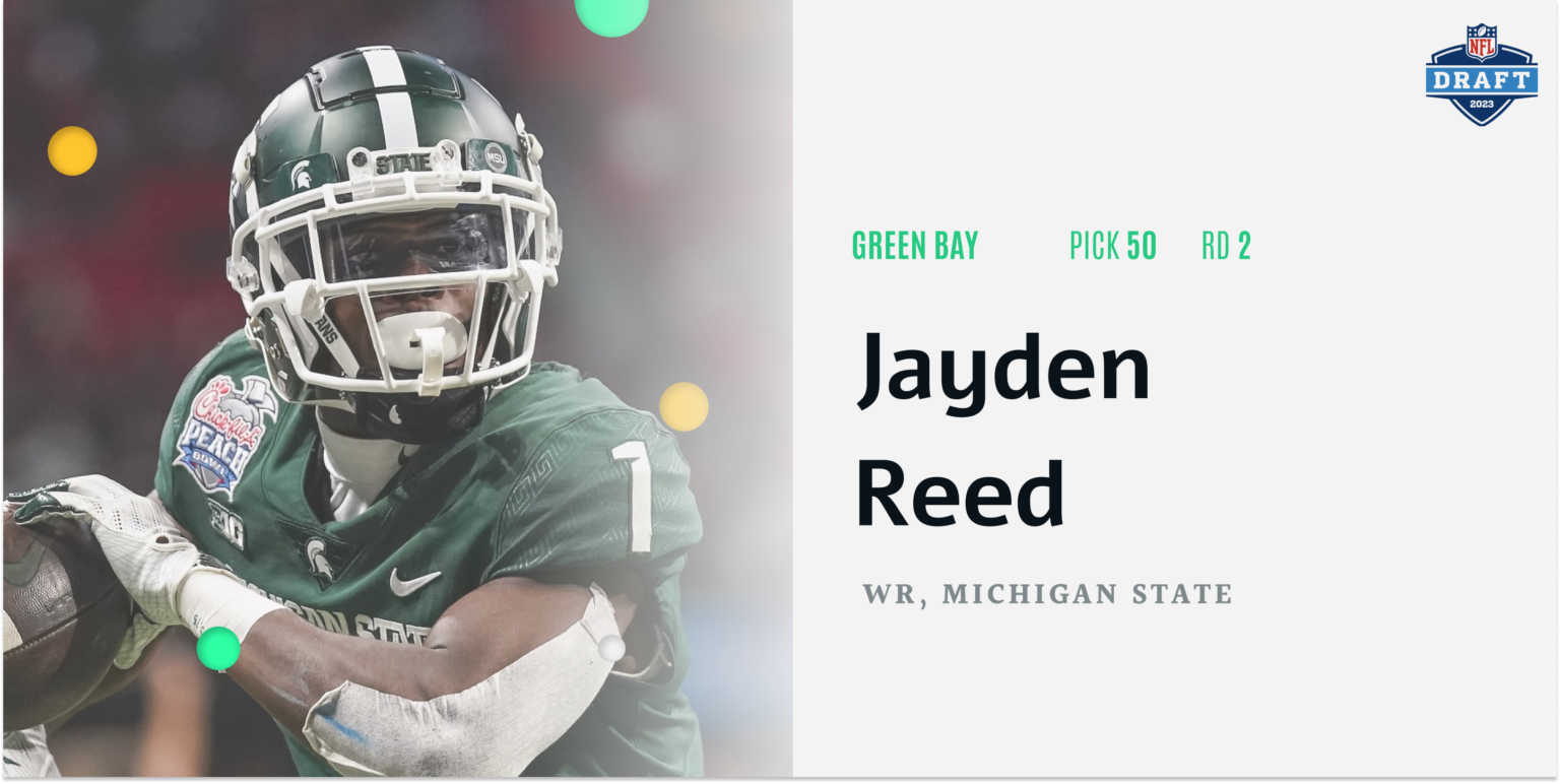 2º Rodada - Pick 50: Packers seleciona WR Jayden Reed, Michigan State ...